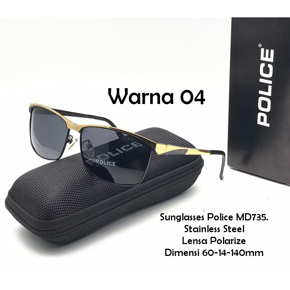 Jual Sunglasses Kacamata Hitam Pria Police MD735 Premium Steel Lensa Polarize Mewah | Shopee ...