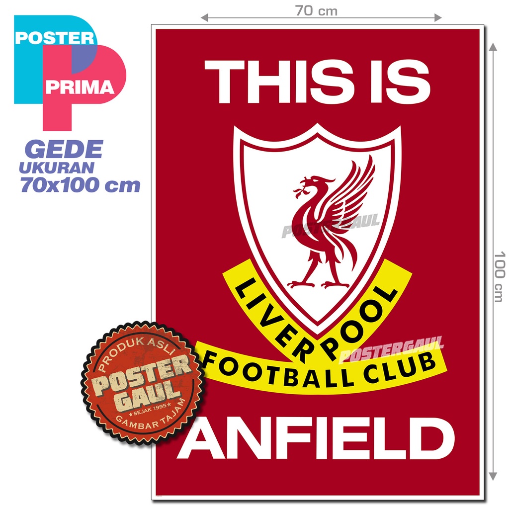 Jual [NON-COD] Poster Prima LIVERPOOL : LOGO 1987 #PT002 - ukuran 70 x ...