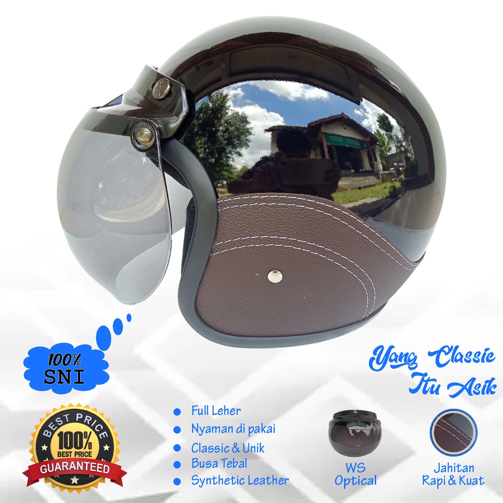 Jual PROMO Helm Bogo Retro MURAH BERKUALITAS Helm Dewasa SNI Kaca Bogo ...