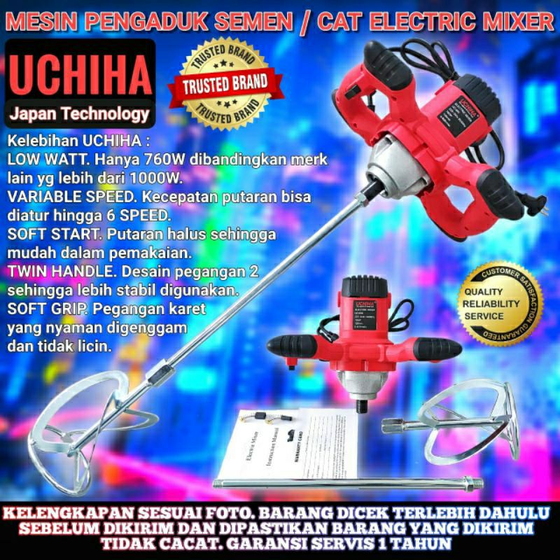 Jual Bor Power Mixer merk uchiha Alat Pengaduk Cat Semen Loloh Electric ...