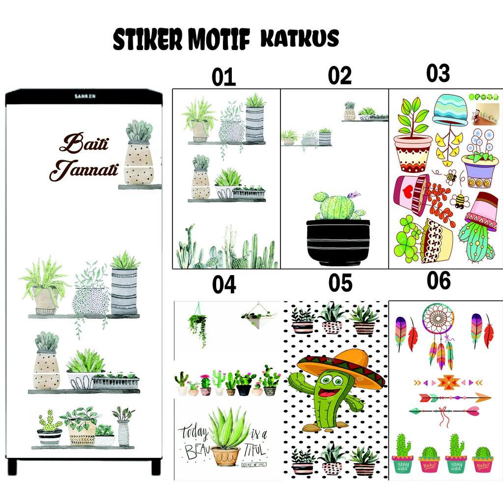 Jual Variasi stiker kulkas 1 pintu / 2 pintu motif katkus | Shopee ...