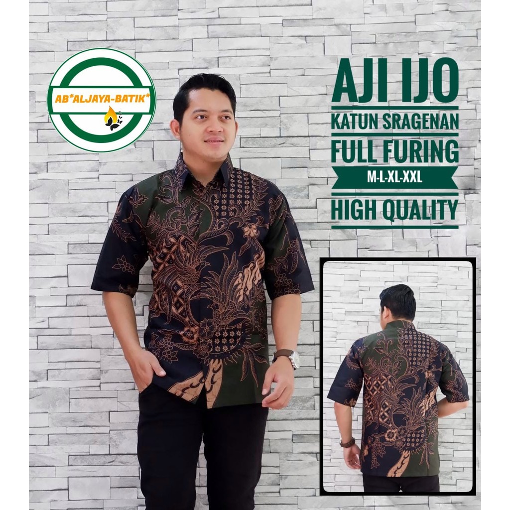 Jual AJI IJO Baju Kemeja Batik Pria Solo Premium Modern Lengan Pendek ...
