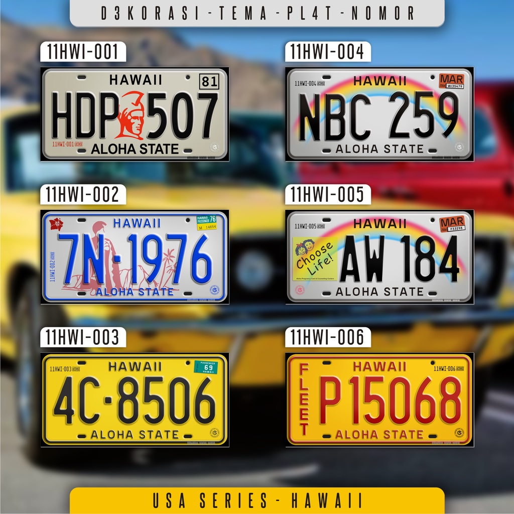 Jual HAWAII - Pajangan / hiasan dinding tema plat nomor internasional ...