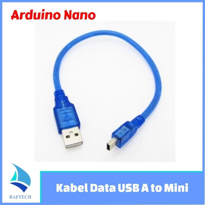 Jual Kabel Data USB A to Mini USB B Male Cable Biru Phone Arduino Nano ...