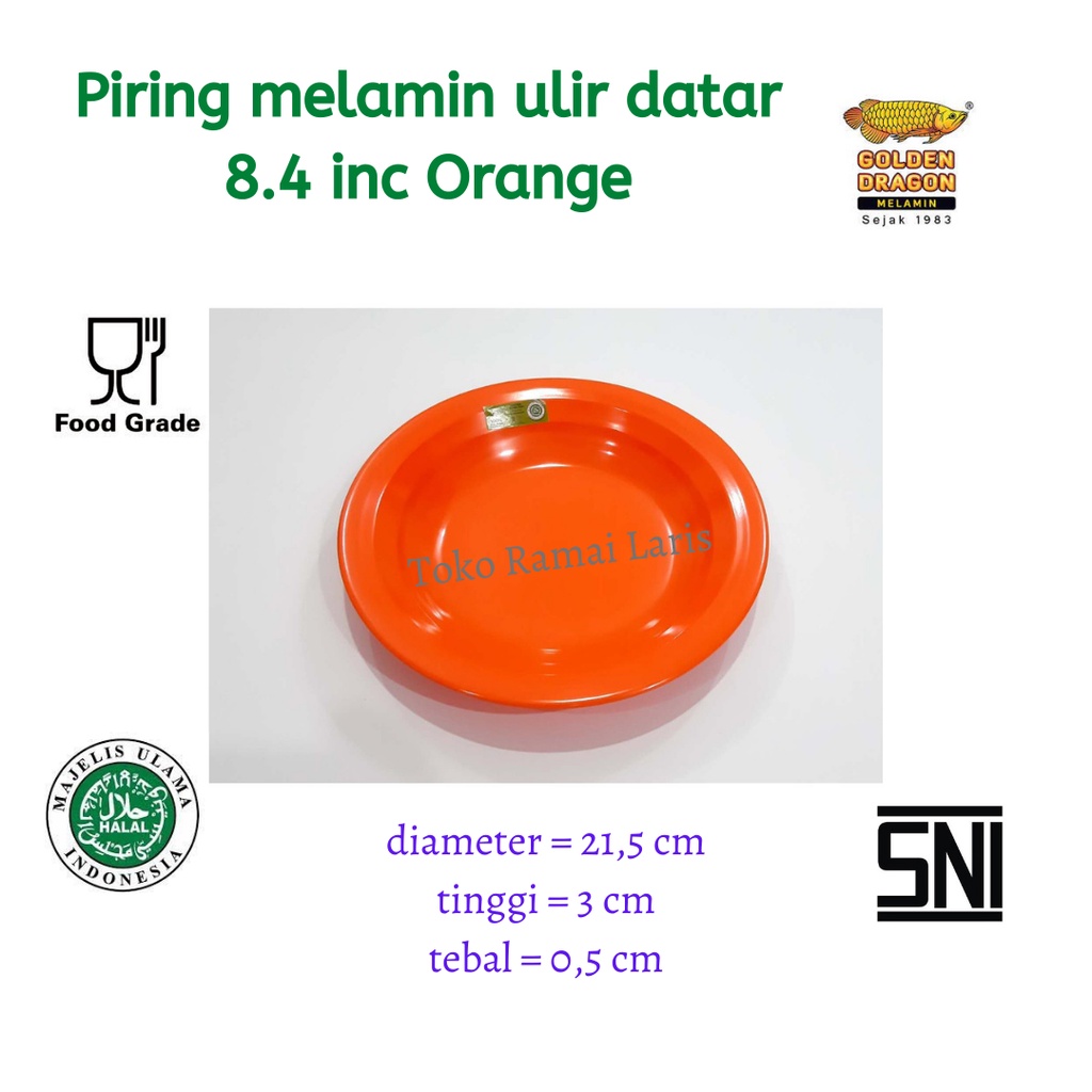 Jual PIRING makan cekung P0901 ( 2 PCS ) piring MELAMINE Ulir datar 8.4 ...