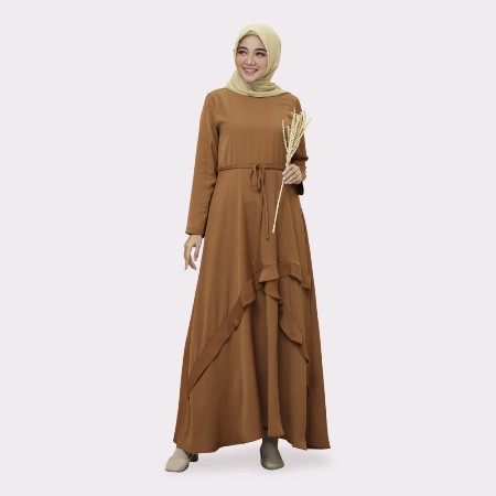 Jual Nobby Marina Dress Gamis Basic Polos dengan Detail Ruffle | Shopee ...