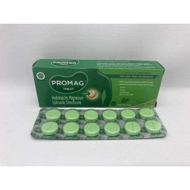 Jual Promag Tablet OBAT SAKIT MAAG DAN KEMBUNG 1 Blister Isi 10s x3 ...