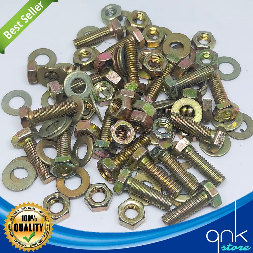Jual Baut Mur M6 Plus 2 Ring 1 Set Baut Mur M6 Plus 2 Ring Baut 10 ...