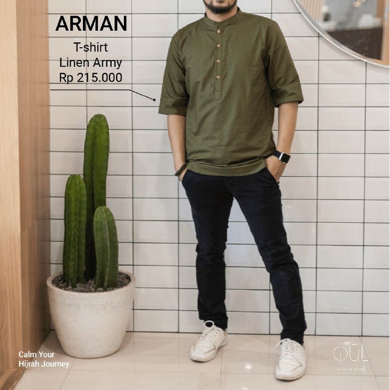 Jual Arman Army QUUL ID - Kemeja koko modern bahan premium lengan ...