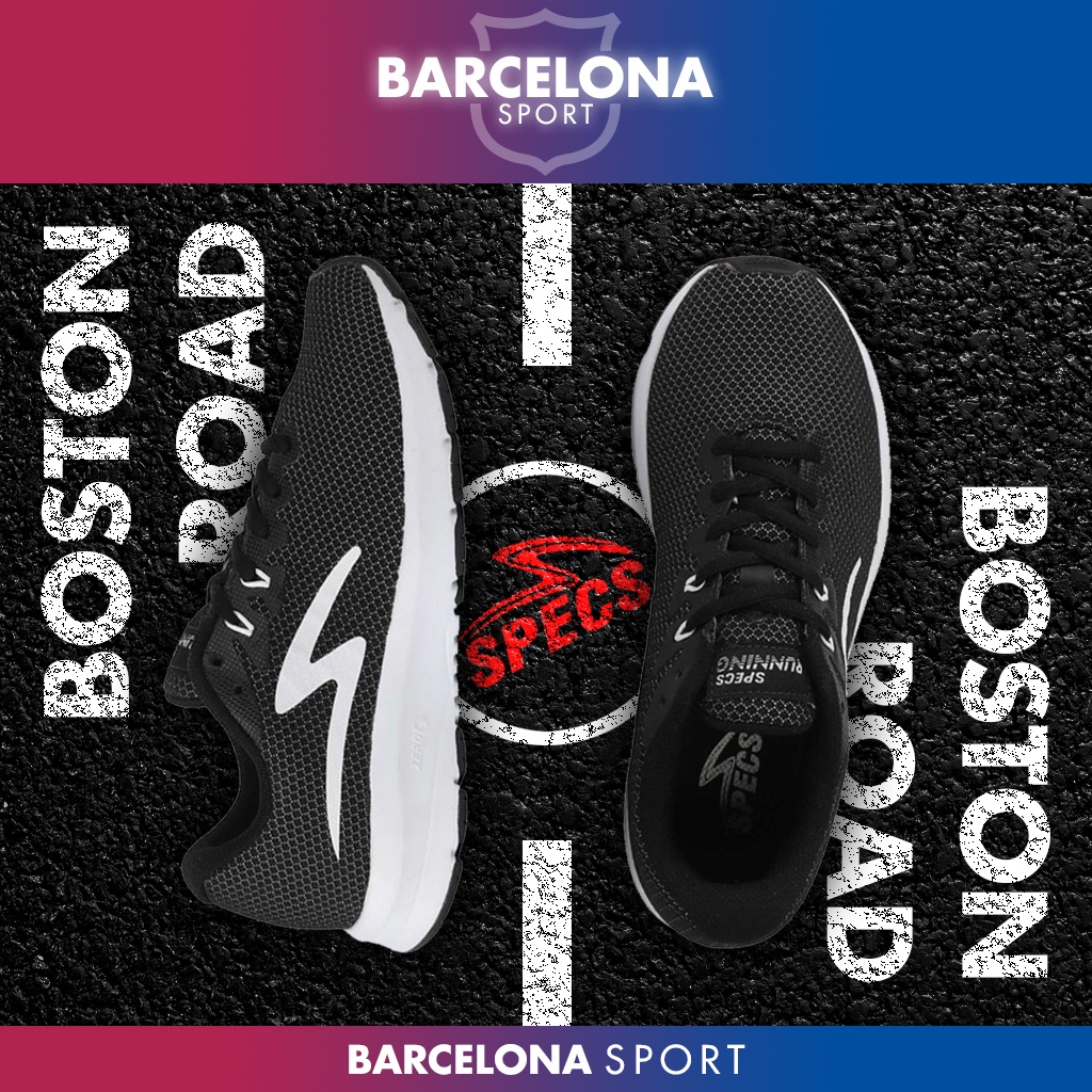 Jual Specs Boston Road 19 Black/White - Sepatu Lari Running | Shopee ...