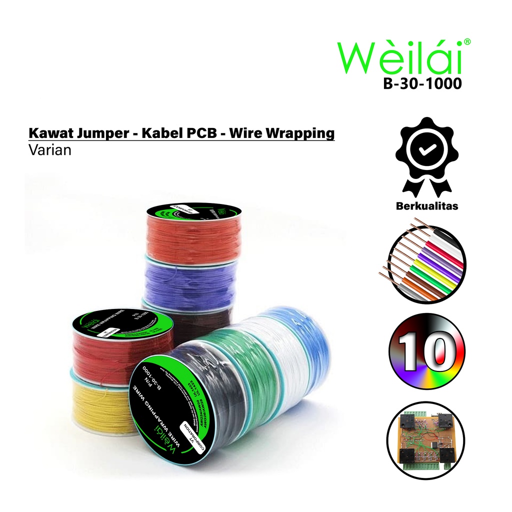 Jual Weilai B-30-1000 Wire Wrapping Kawat Jumper Kabel PCB Breadboard ...