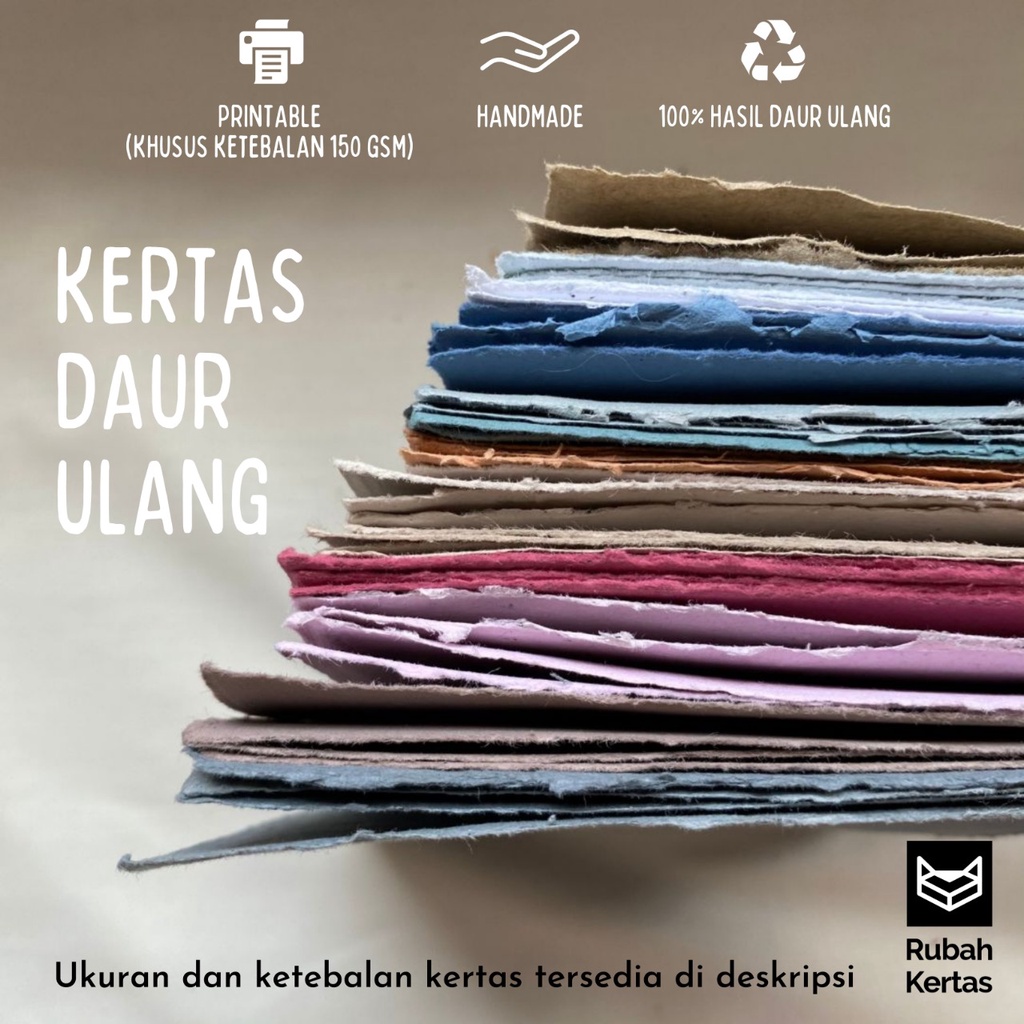 Jual Paket Kertas Daur Ulang Handmade - Variasi Warna | Shopee Indonesia