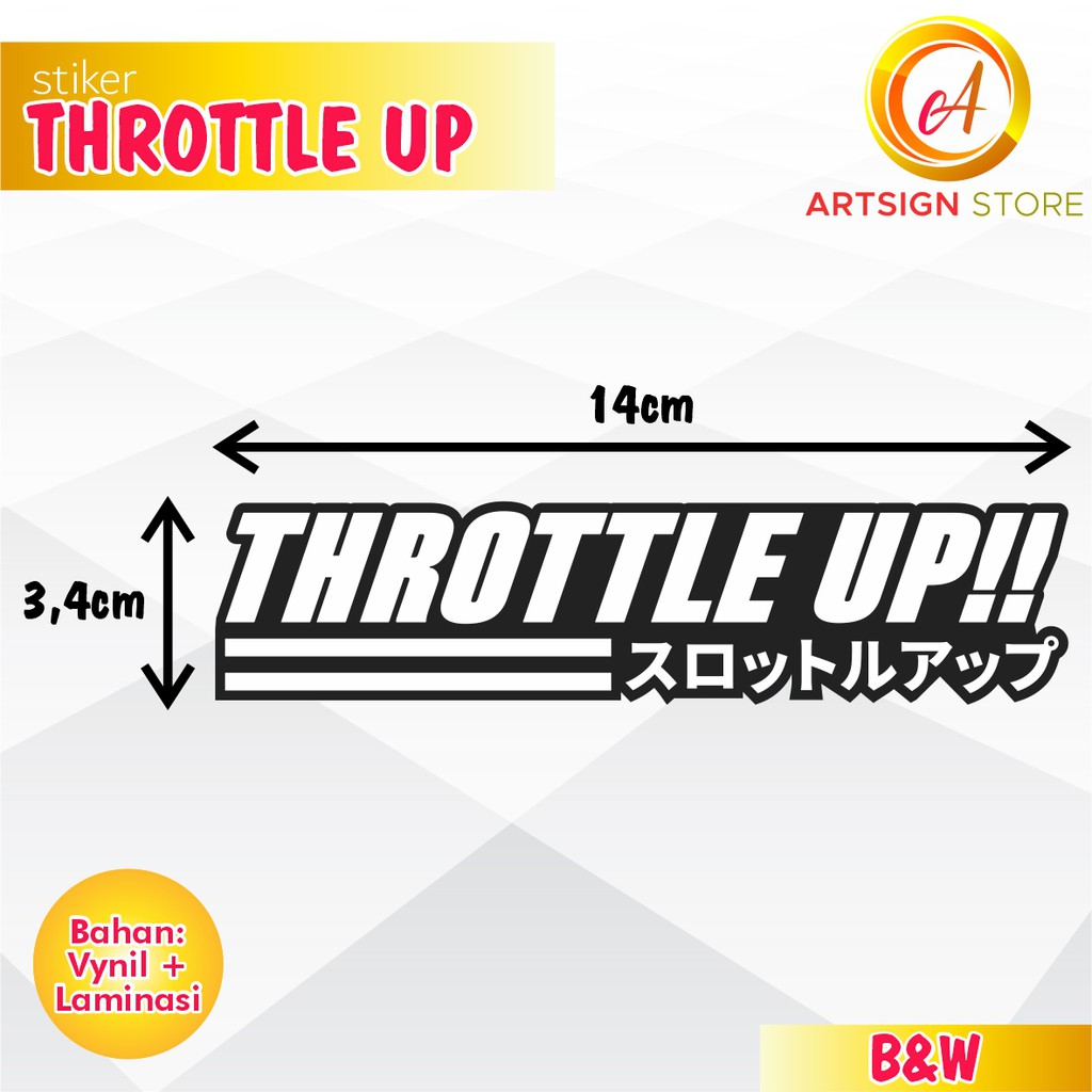 Jual Cutting Stiker THROTTLE UP / Cutting Sticker THROTTLE UP / Stiker ...