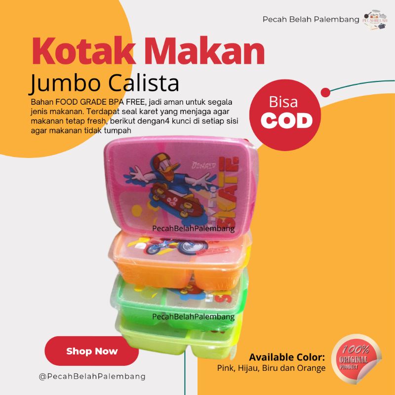 Jual Lunch Box / Kotak Makan Sekat 3 Calista | Shopee Indonesia
