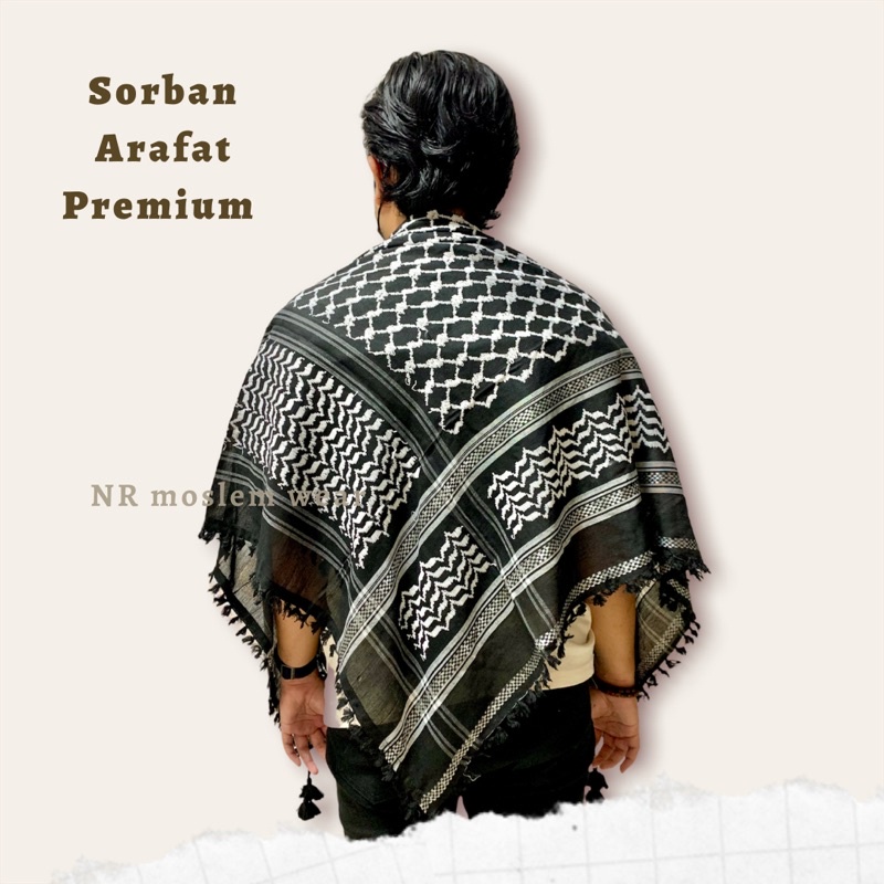 Jual SORBAN ARAFAT , SORBAN DEWASA PREMIUM HITAM PUTIH, SORBAN KOTAK ...