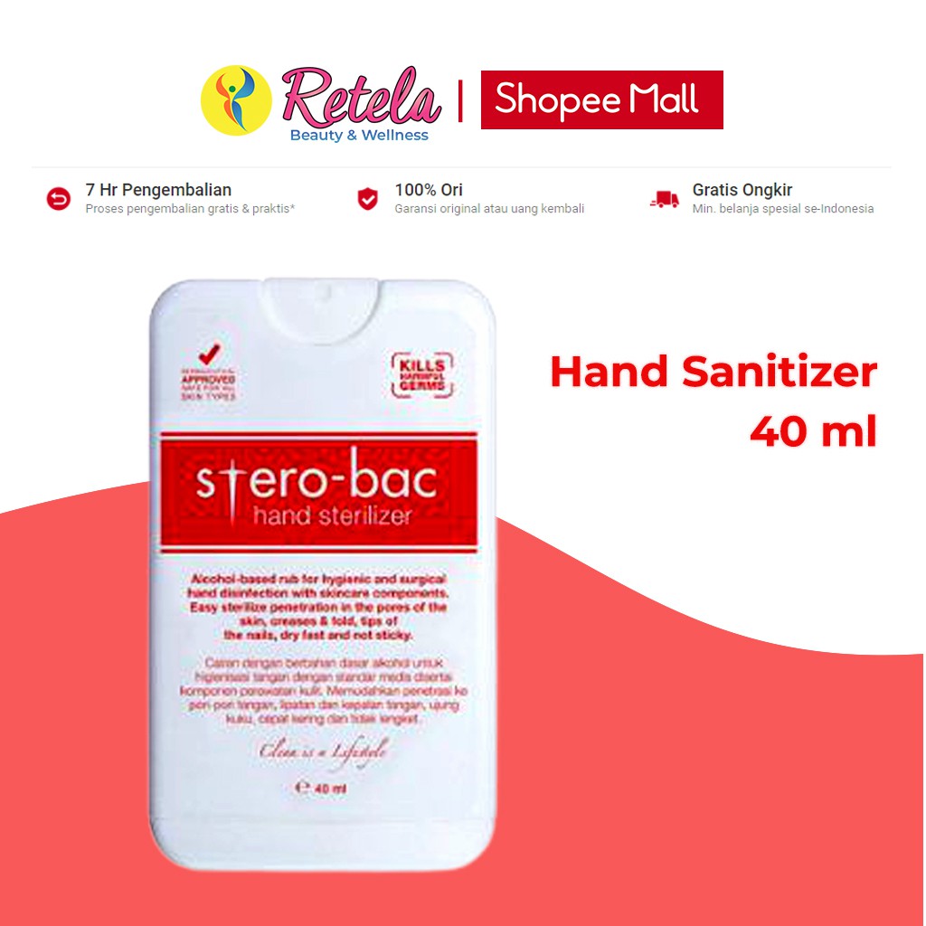 Jual Sterobac Hand Sterilizer 40Ml / Hand Sanitizer | Shopee Indonesia