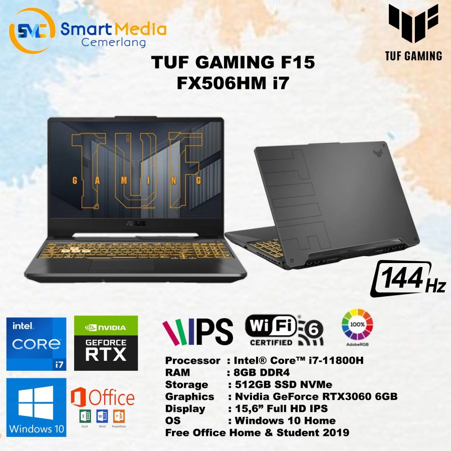 Jual ASUS TUF GAMING F15 FX506HM - i7-11800H - 8GB - 512SSD - RTX3060 6GB - 15"FHD IPS - W11 ...