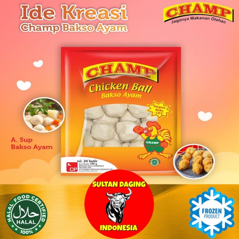 Jual BAKSO AYAM CHAMP 500 GRAM ISI 50 PCS/ BAKSO AYAM CHAMP/BAKSO AYAM ...