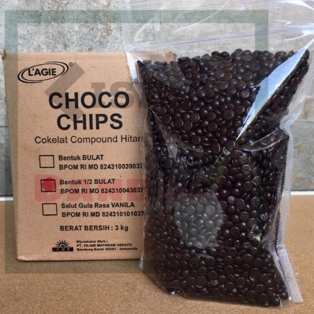 Jual L'AGIE Chocochip Setengah Bulat 100gr LAGIE Choco Chip Cokelat bentuk 1/2 Bulat Kancing ...