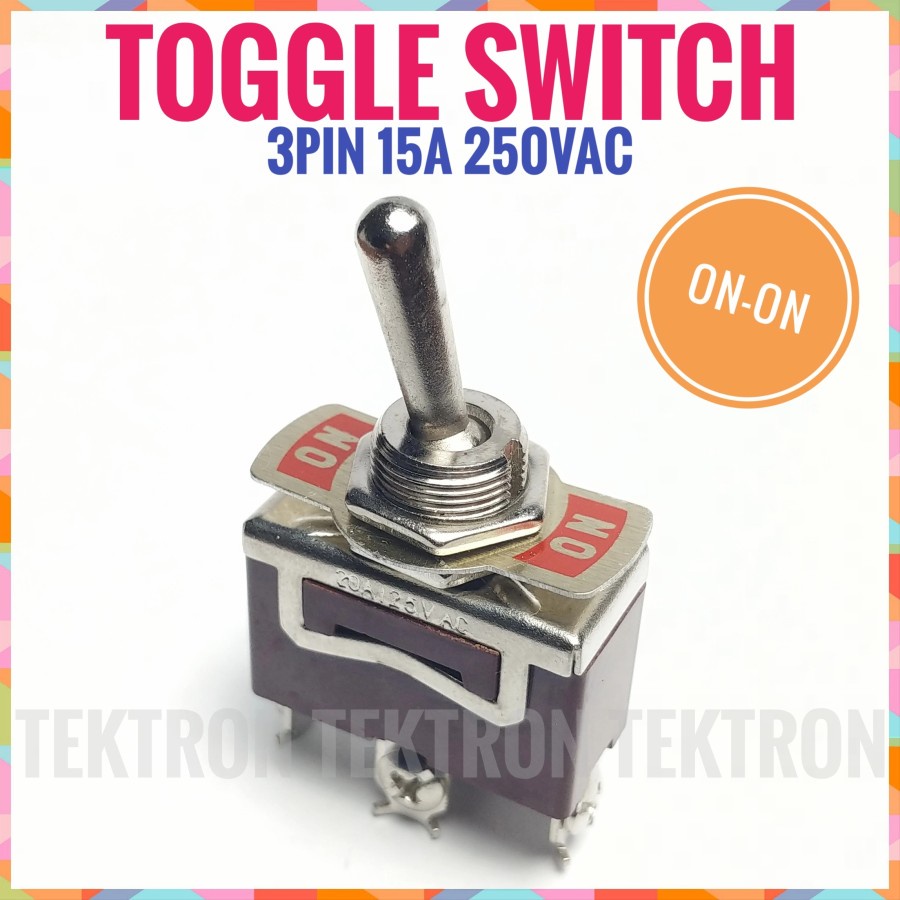 Jual Toggle Switch 3pin ON-ON SPDT 15A 250VAC KN3C 102 Togle SW ON-OFF ...