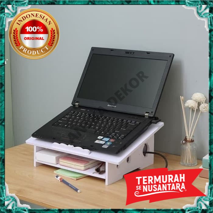 Jual Stand Rak Meja Laptop Portable Holder Minimalis Modern Kayu ...