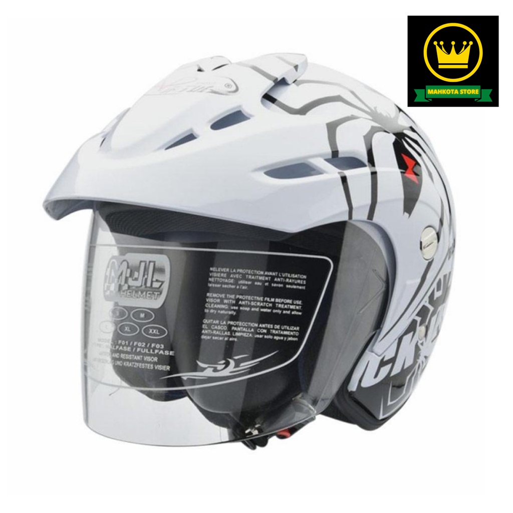 Jual HELM MOTOR SNI HALF FACE DEWASA VIRTUE BLACK WIDOW ORIGINAL ANTI ...