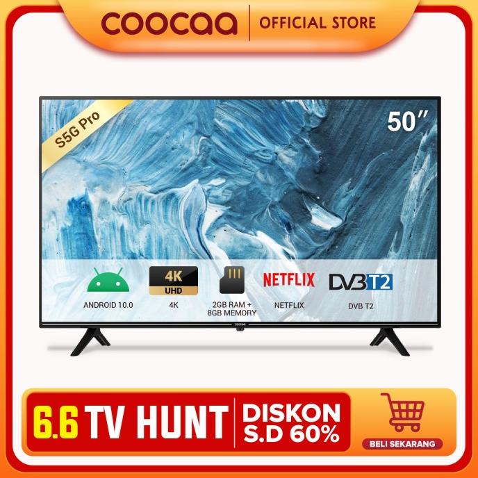 Jual COOCAA LED TV 50 inch Android 10.0 - 4K - Digital TV (50S5G PRO) | Shopee Indonesia