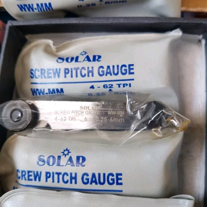 Jual Alat Pengukur Pitch Sekrup SOLAR Thread Pitch Gage 4-62 TPI-0.25-6 ...