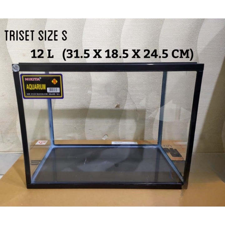 Jual Aquarium Triset Nikita Size S 12 Liter Ukuran Akuarium 31x18x24cm | Shopee Indonesia