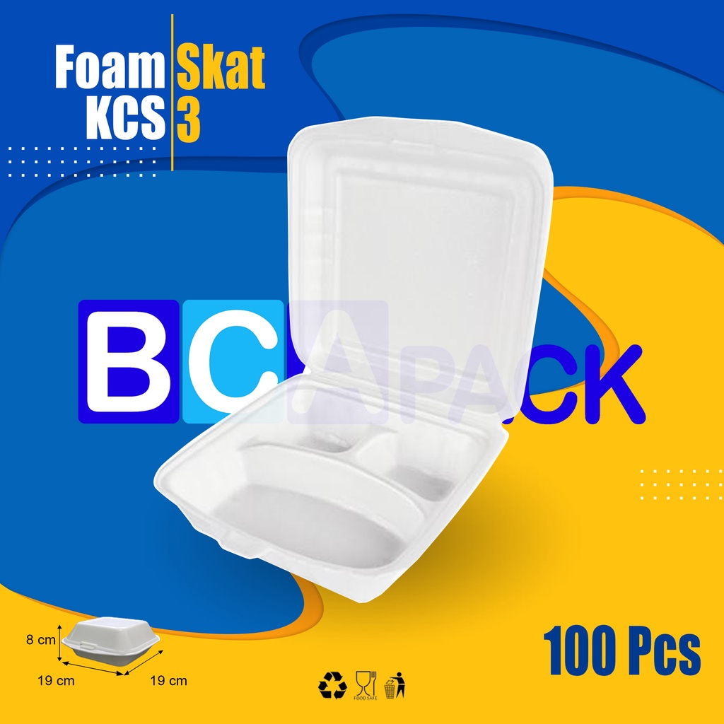 Jual Foam KCS 3 Sekat - Sterofoam Skat isi 100 pcs | Shopee Indonesia