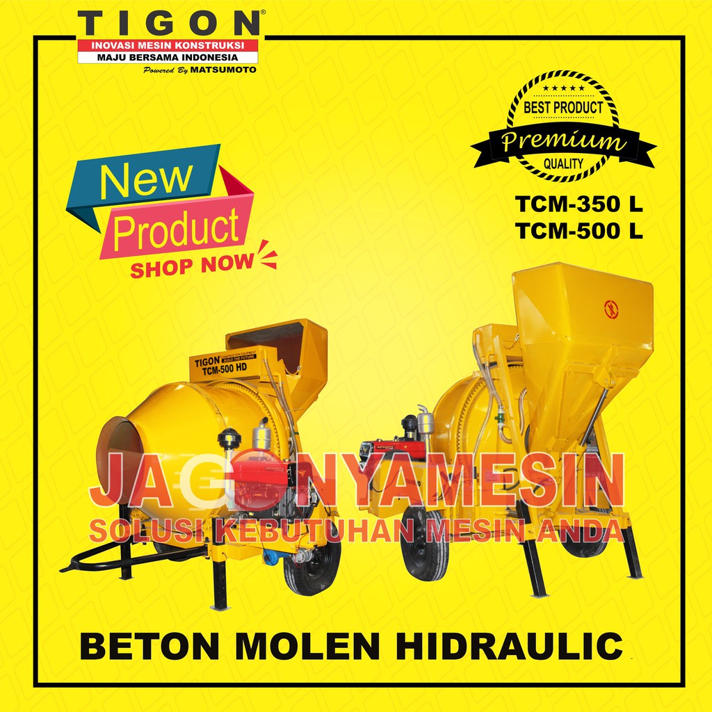 Jual CONCRETE MIXER WITH HIDRAULIC BETON MOLEN HIDRAULIC TCM 350 L | Shopee Indonesia
