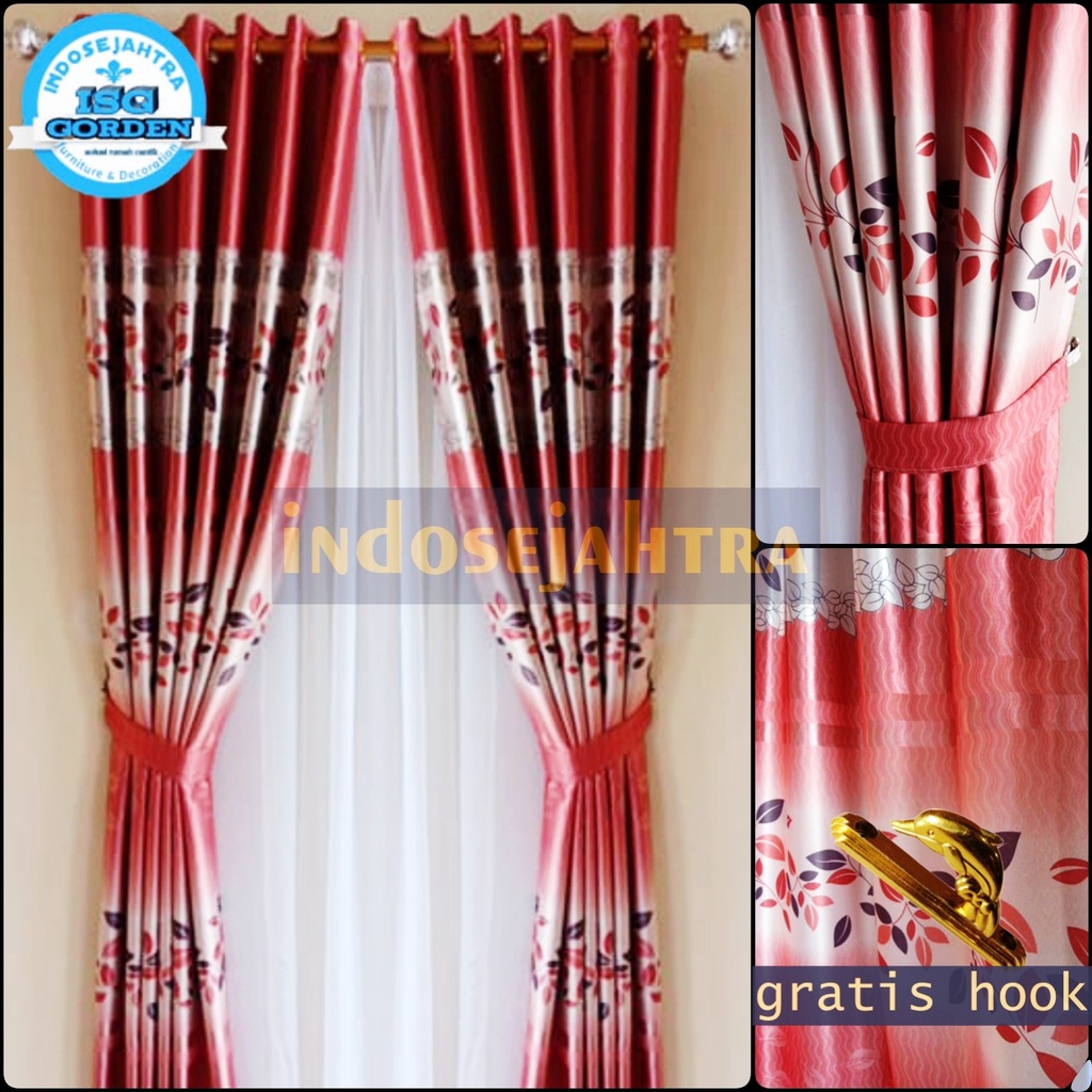 Jual Gorden Pintu Kamar Tidur Aesthetic Blackout Printing Import Hijau ...