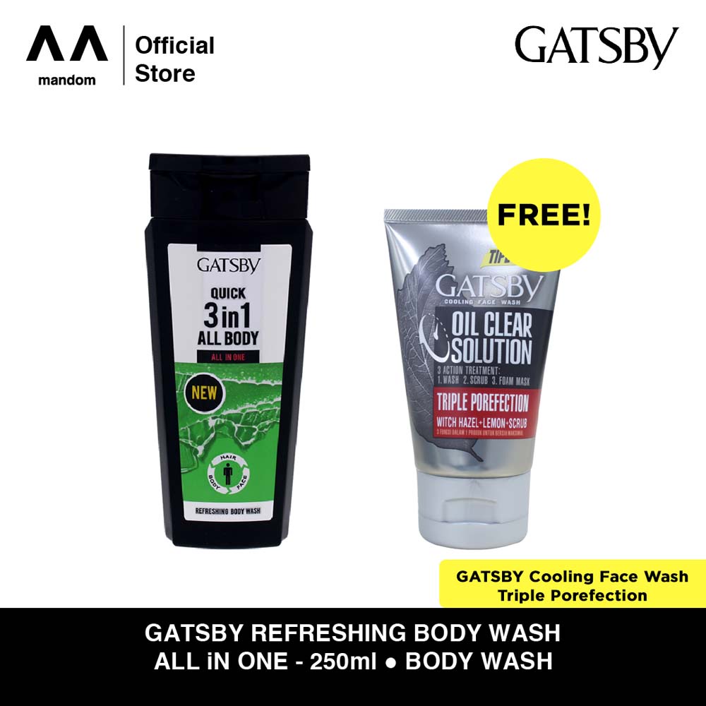 Jual GATSBY Body Wash All In One 250ml FREE Face Wash Triple ...