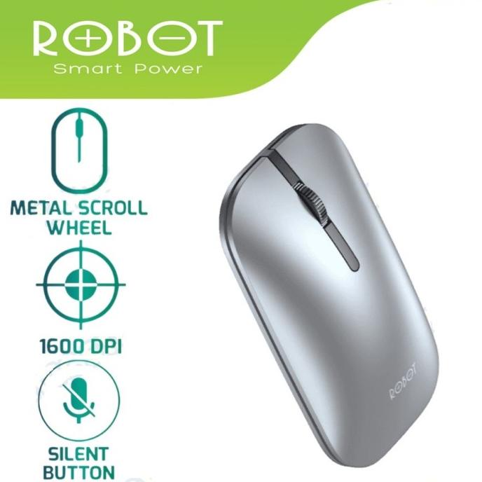 Jual Mouse Wireless Robot M510 Silent Click Slim Metal Scroll Wheel 2 ...