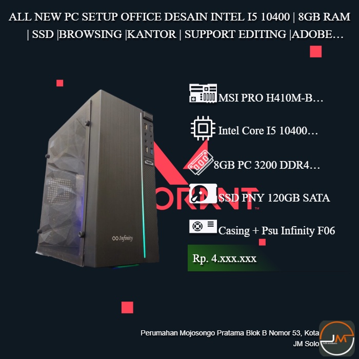 Jual ALL NEW PC SETUP OFFICE DESAIN INTEL I5 10400 | 8GB RAM | SSD ...