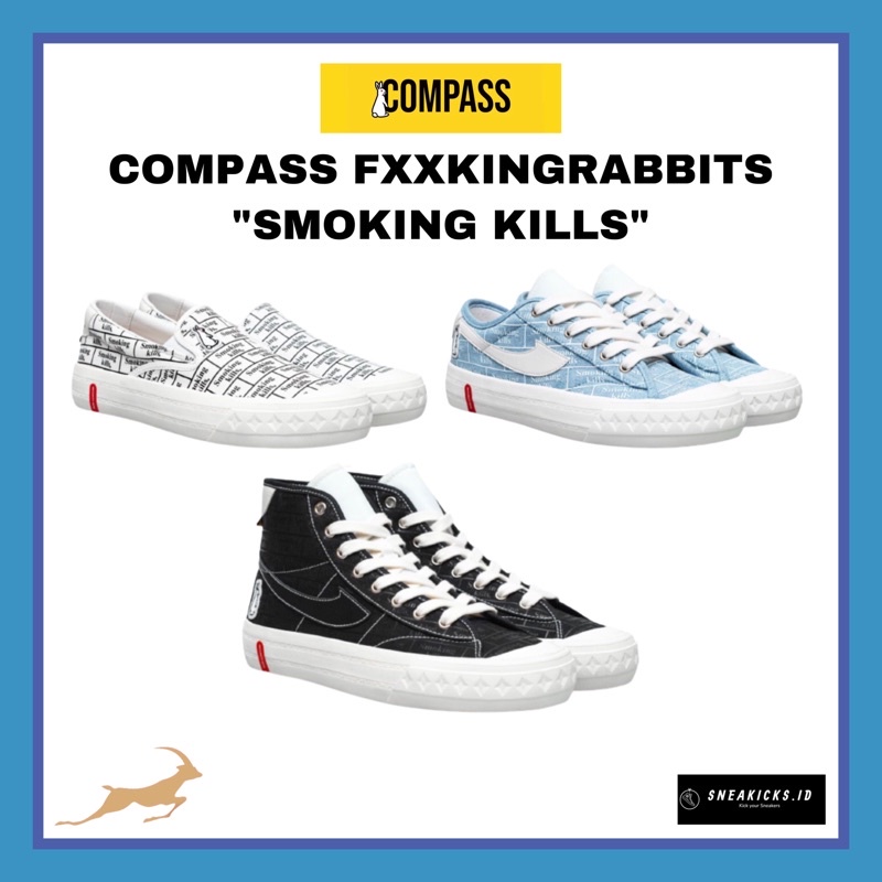 Jual [ORIGINAL] SEPATU COMPASS FXXKINGRABBITS RETROGRADE “SMOKING KILLS ...