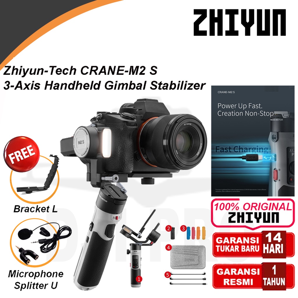 Jual Zhiyun Crane M2S 3-Axis Gimbal Stabilizer HP Camera Zhiyuntech M2 ...