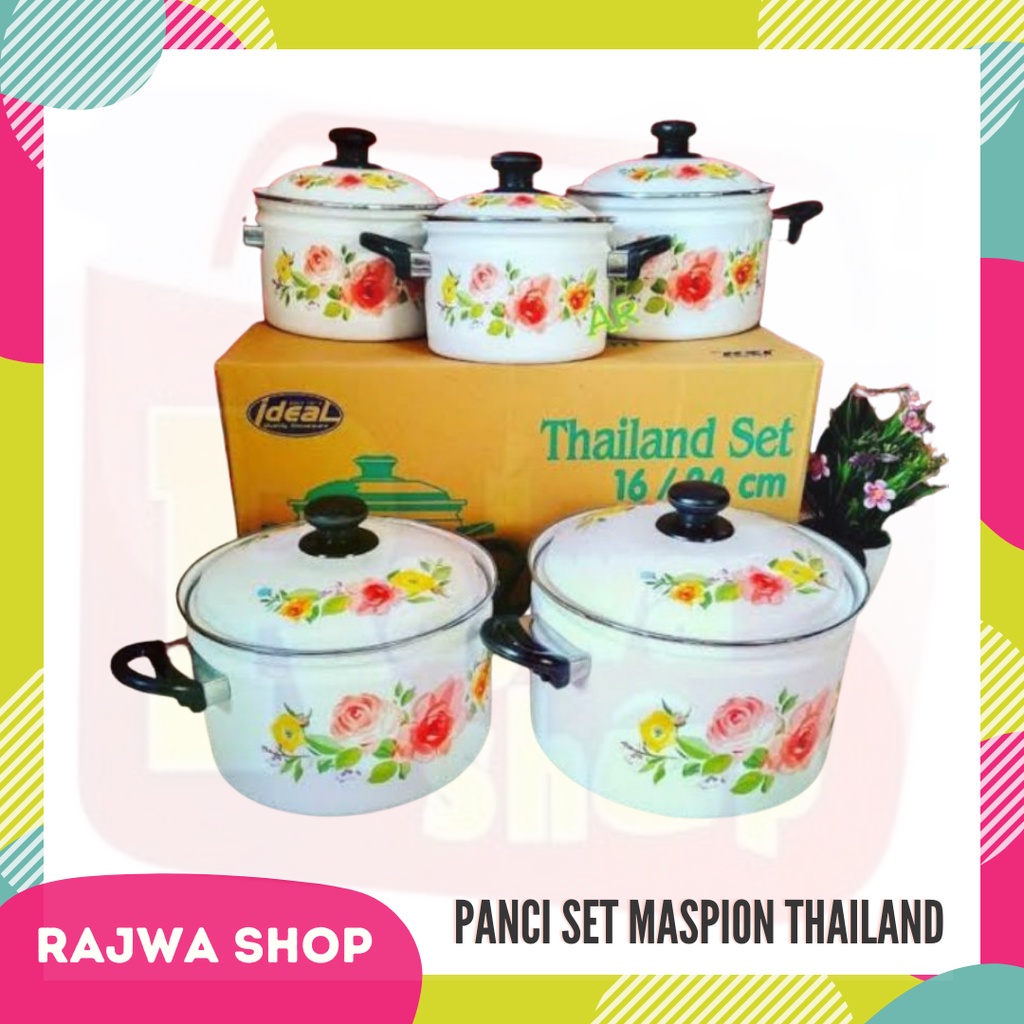 Jual Panci Enamel Ideal Thailand Set 16/24 cm Maspion | Shopee Indonesia