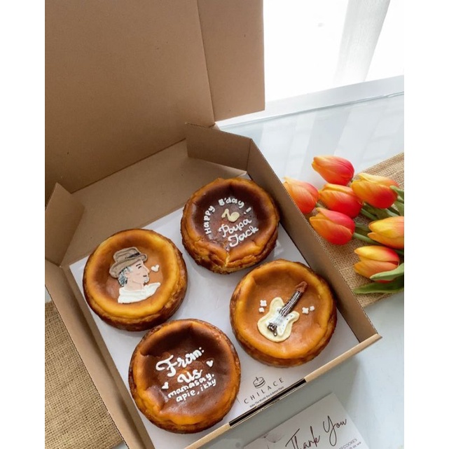 Jual BURNT CHEESECAKE CUSTOM ISI 4 (@10CM) | Shopee Indonesia