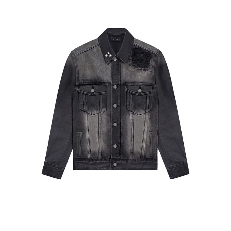 Jual Rucas Jade Black Biker Denim Jacket | Shopee Indonesia