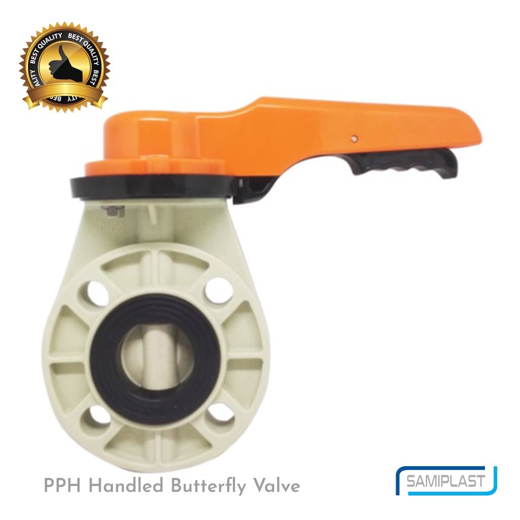 Jual PPH Butterfly Valve Samiplast Size d160 DN150 DIN Std | Shopee ...