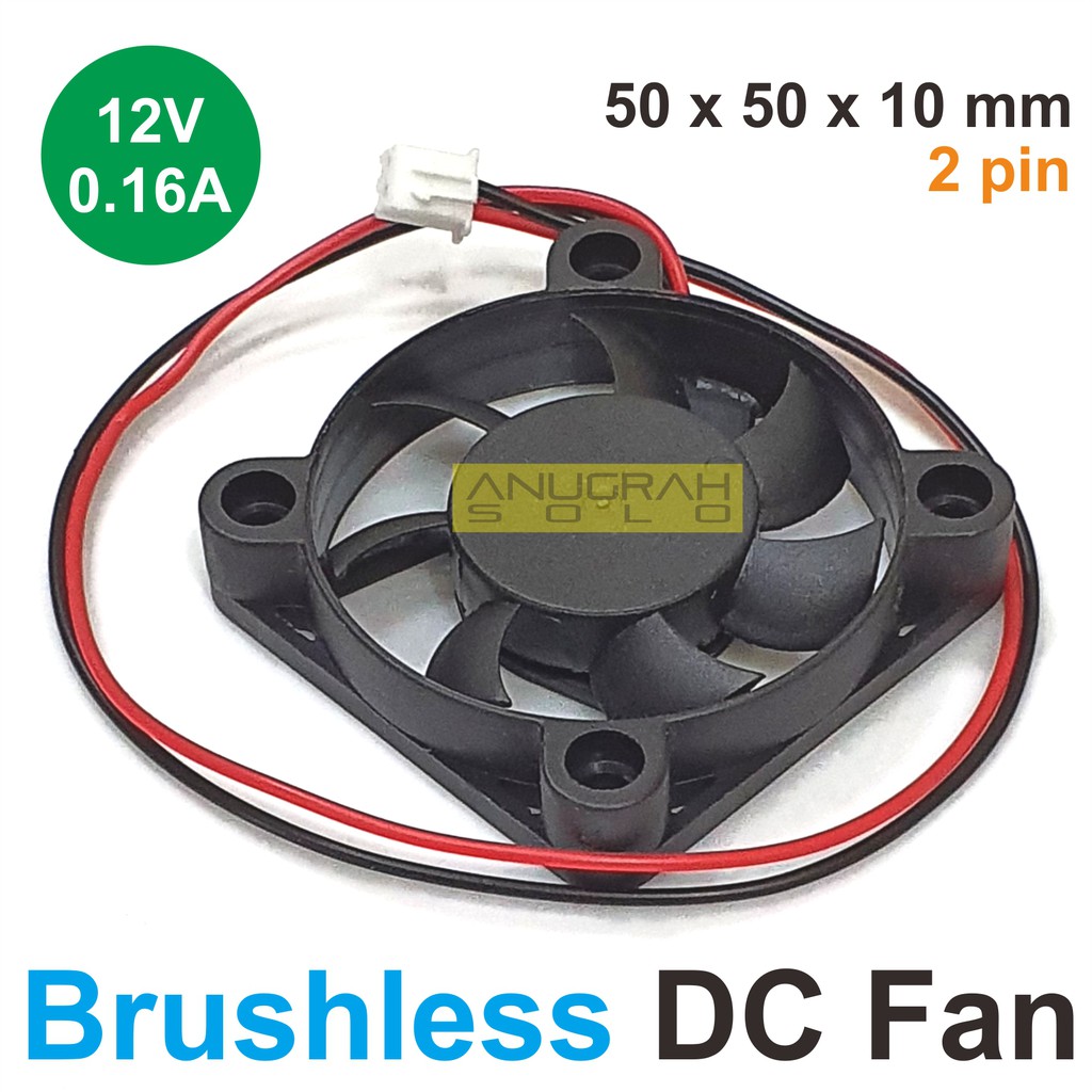 Jual DC FAN 12V 5X5 CM BRUSHLESS DC FAN 5010 KIPAS 12V 2 KABEL | Shopee Indonesia
