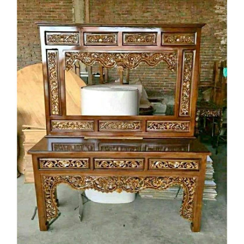 Jual meja rias Kartini/meja rias ukir Jepara | Shopee Indonesia