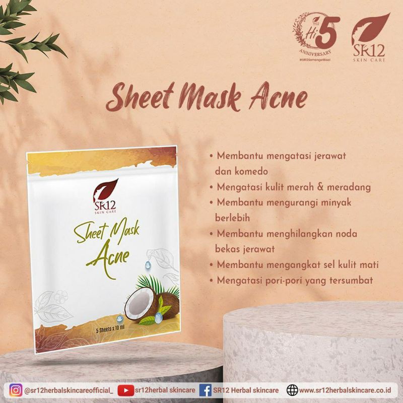 Jual Mask SR12/SHEET MASK ACNE/SHEET MASK BRIGHTENING | Shopee Indonesia