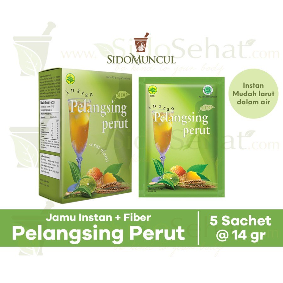 Jual Pelangsing Perut Instan SidoMuncul 1box isi 5sachet | Shopee Indonesia