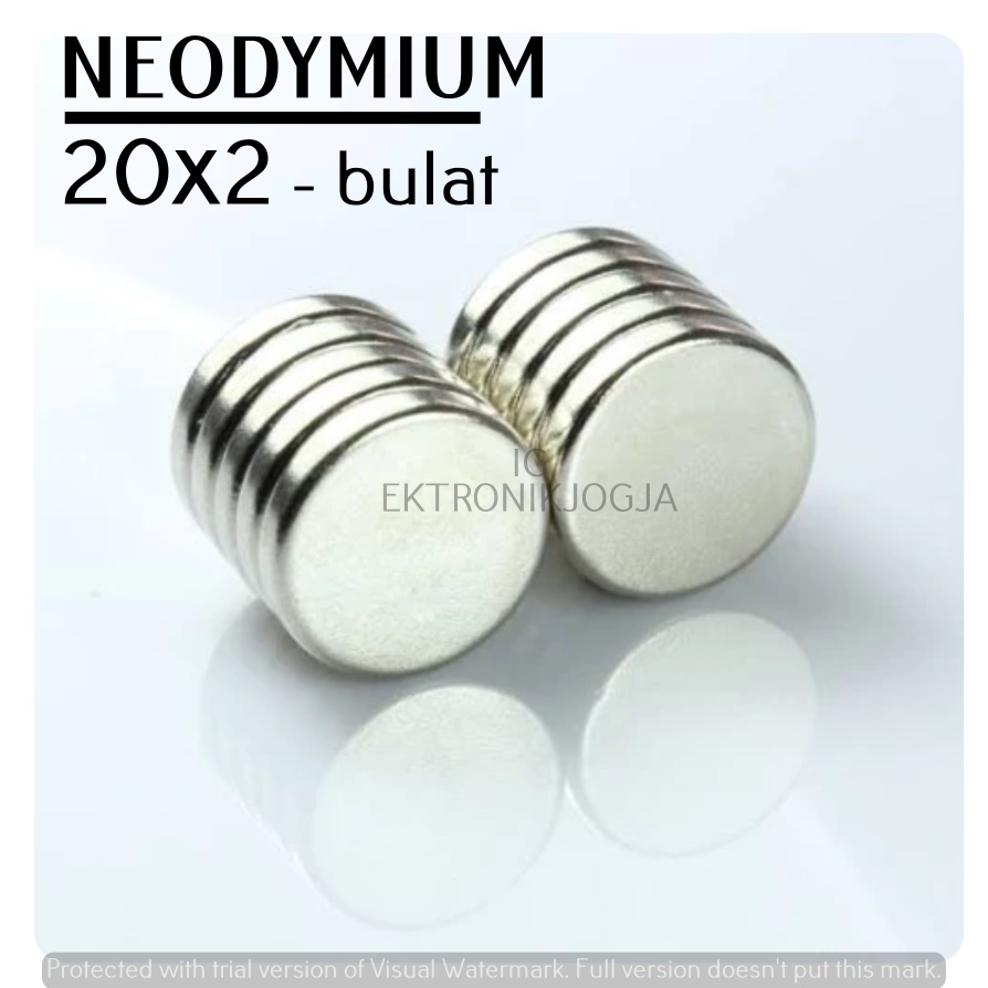 Jual Magnet Neodymium Bulat Super Kuat 20 x 2 mm | Magnet Bulat 20 x 2 ...