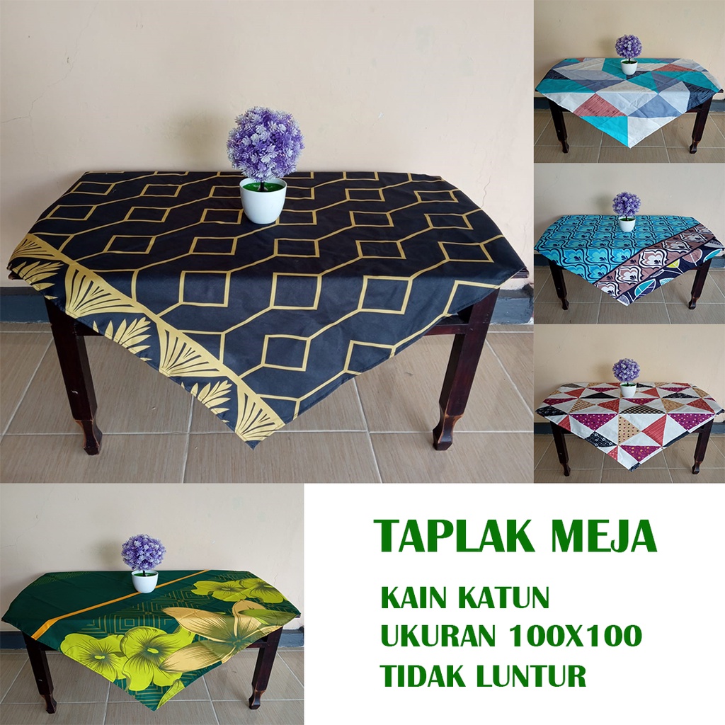 Jual Taplak Meja Tamu Aesthetic Bahan Kain Katun Ukuran 100x100 ...