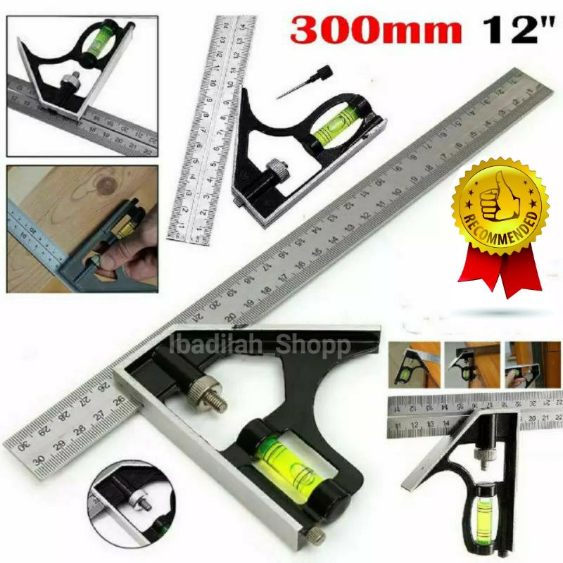 Jual Mistar Penggaris Siku Tukang Multifungsi dengan Waterpass - ZEAST ...