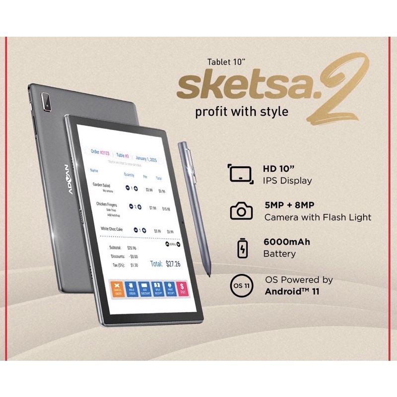 Jual Advan Tab Sketsa 2 Tiger T310 4GB/64GB 10 inch Android 11 GARANSI ...