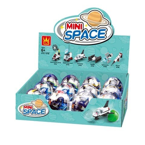 Jual Mini Space Transportation Capsule Egg 12 in 1 Box - Building Block ...